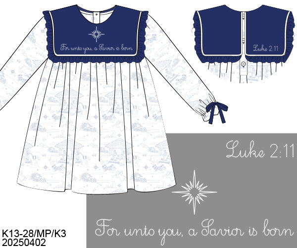 RTS A Savior is Born Girl Dress – Gracious Bear Smocks
